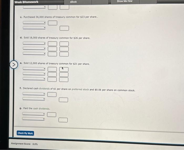 Solved Selected Stouk Tranasctions The fobbwing sencted | Chegg.com