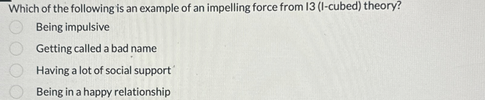 Solved Which of the following is an example of an impelling | Chegg.com