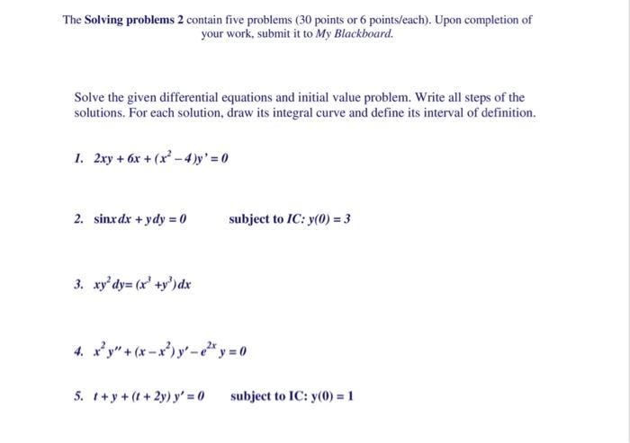 Solved The Solving problems 2 contain five problems ( 30 | Chegg.com