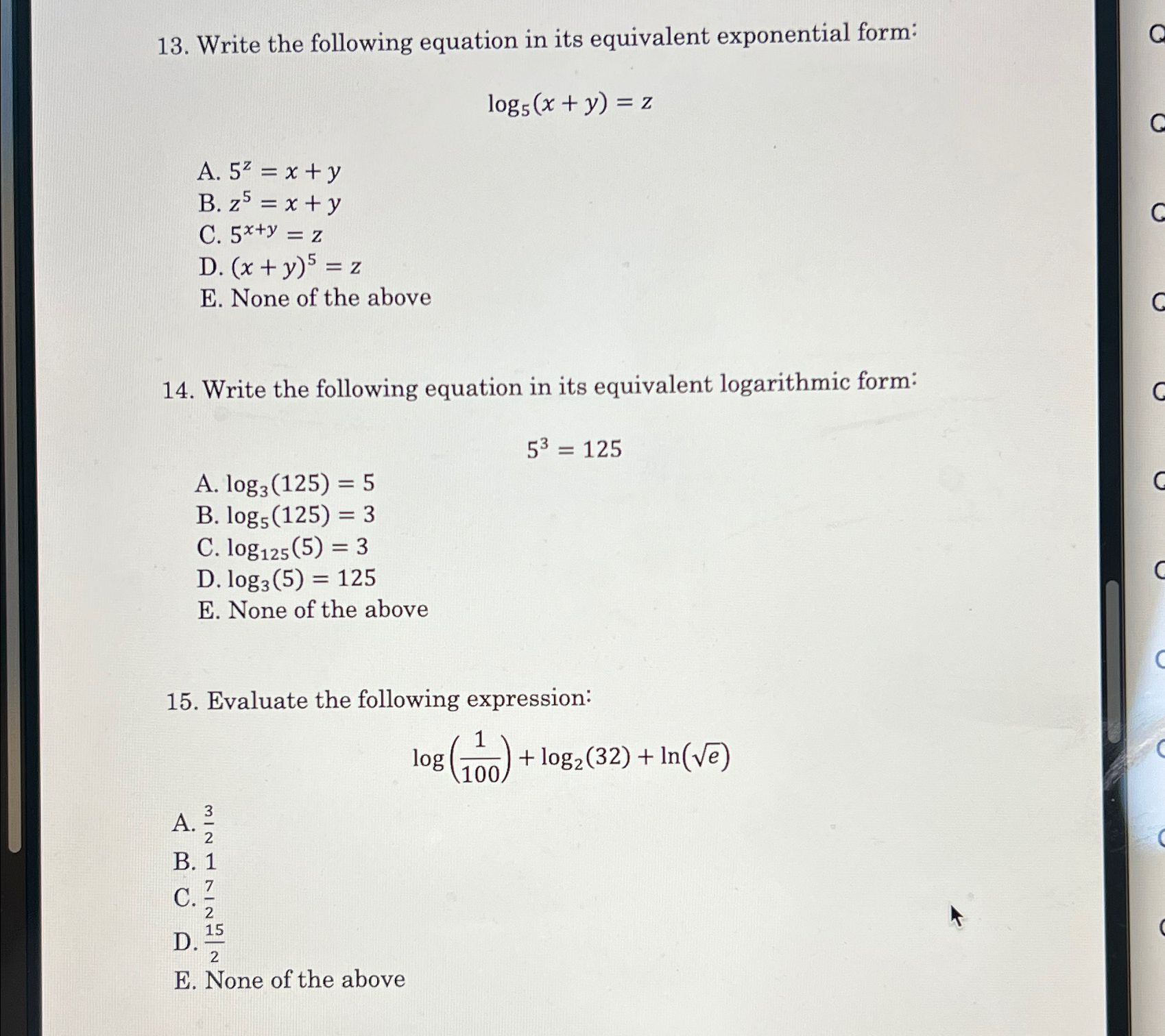 Solved Write the following equation in its equivalent | Chegg.com