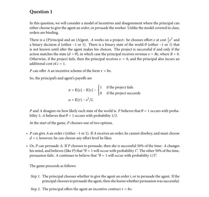 Solved In this question, we will consider a model of | Chegg.com