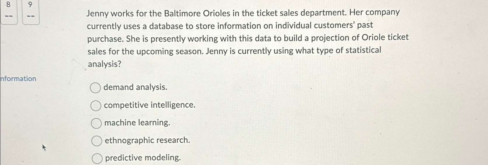 Solved Jenny works for the Baltimore Orioles in the ticket | Chegg.com