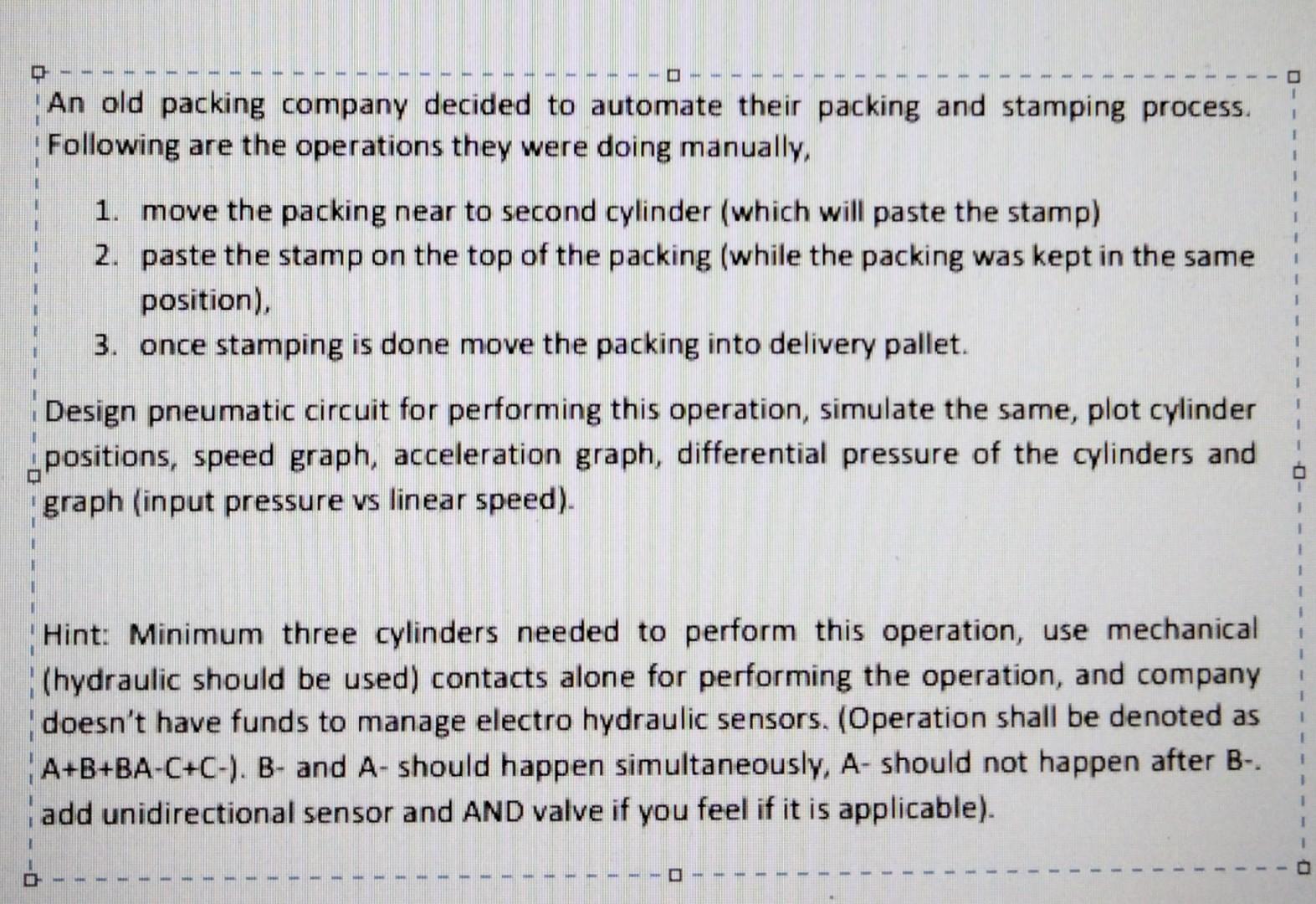 Solved An old packing company decided to automate their | Chegg.com
