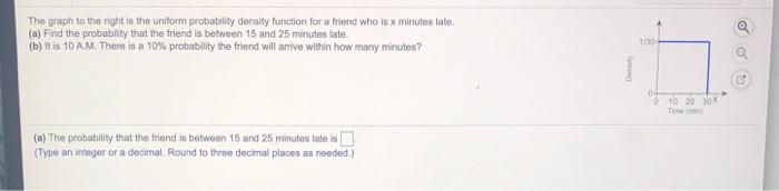 Solved The graph to the right is the uniform probability | Chegg.com