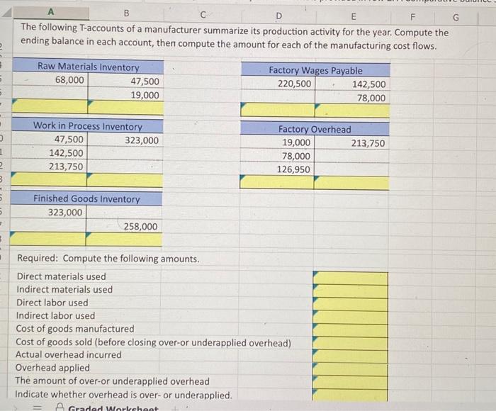 Solved Please help, all answers must be andwered in excel | Chegg.com