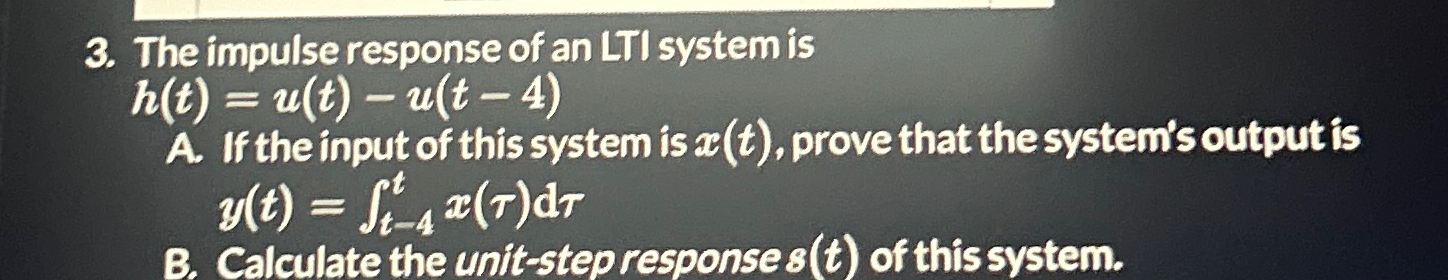 Solved The impulse response of an LTI system | Chegg.com