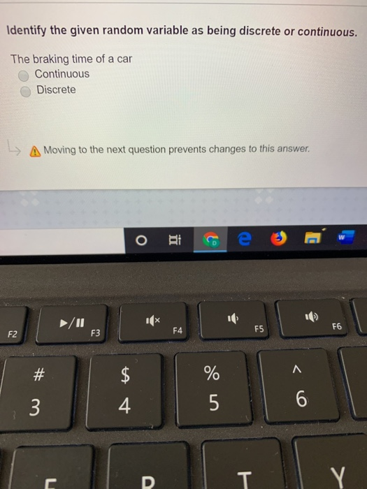 Solved Identify The Given Random Variable As Being Discrete