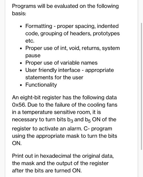 Solved Programs will be evaluated on the following basis: | Chegg.com