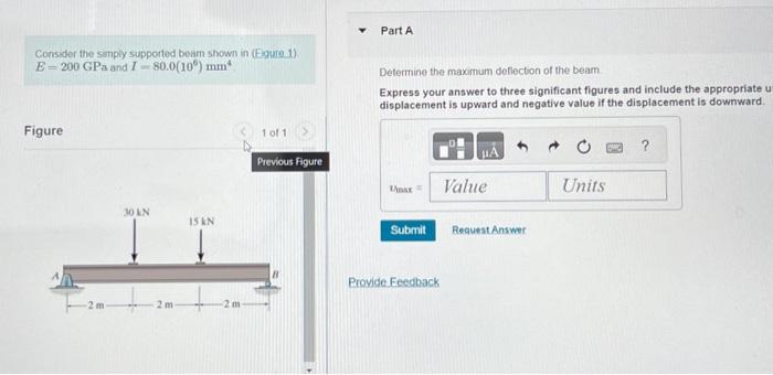 Solved Consider the simply supported beam shown in (Egure 1) | Chegg.com