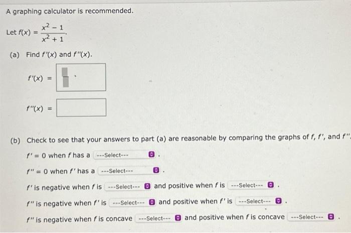 Solved A graphing calculator is recommended. Let | Chegg.com