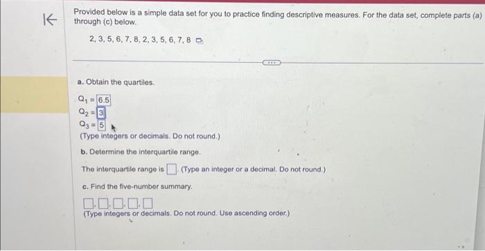 Solved Provided below is a simple data set for you to | Chegg.com