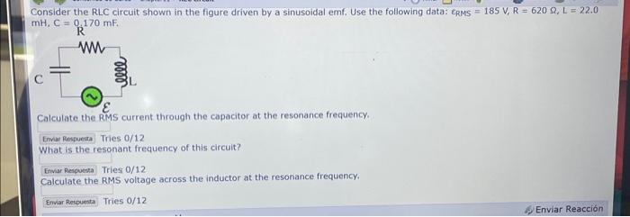 Solved Consider the RLC circuit shown in the figure driven | Chegg.com