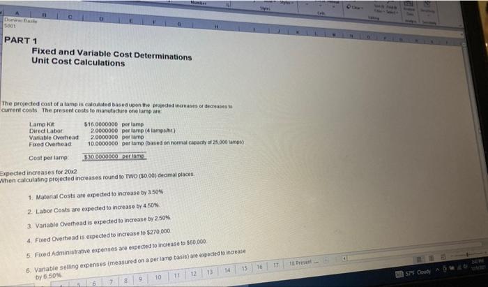 Solved PART 1 Fixed and Variable Cost Determinations Unit | Chegg.com