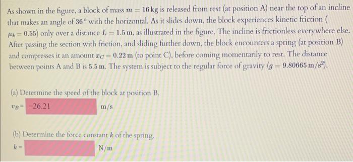 Solved Point of releaseAs shown in the figure, a block of | Chegg.com