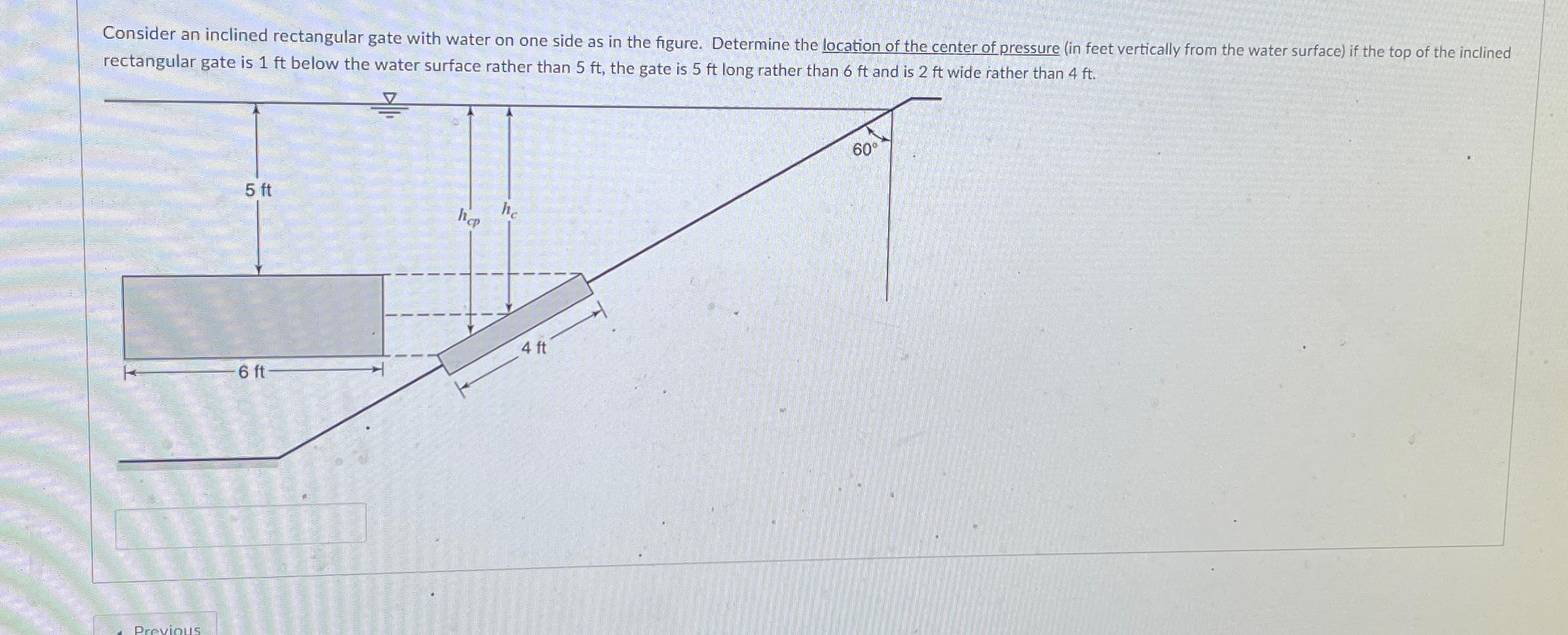 Solved Consider an inclined rectangular gate with water on | Chegg.com