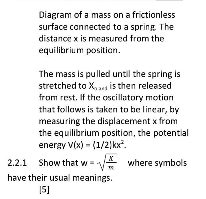 Solved Diagram of a mass on a frictionless surface connected | Chegg.com