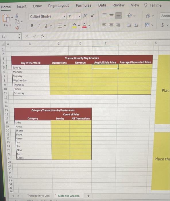 Solved (1.2) Fill in the column "Transactions" by using a | Chegg.com