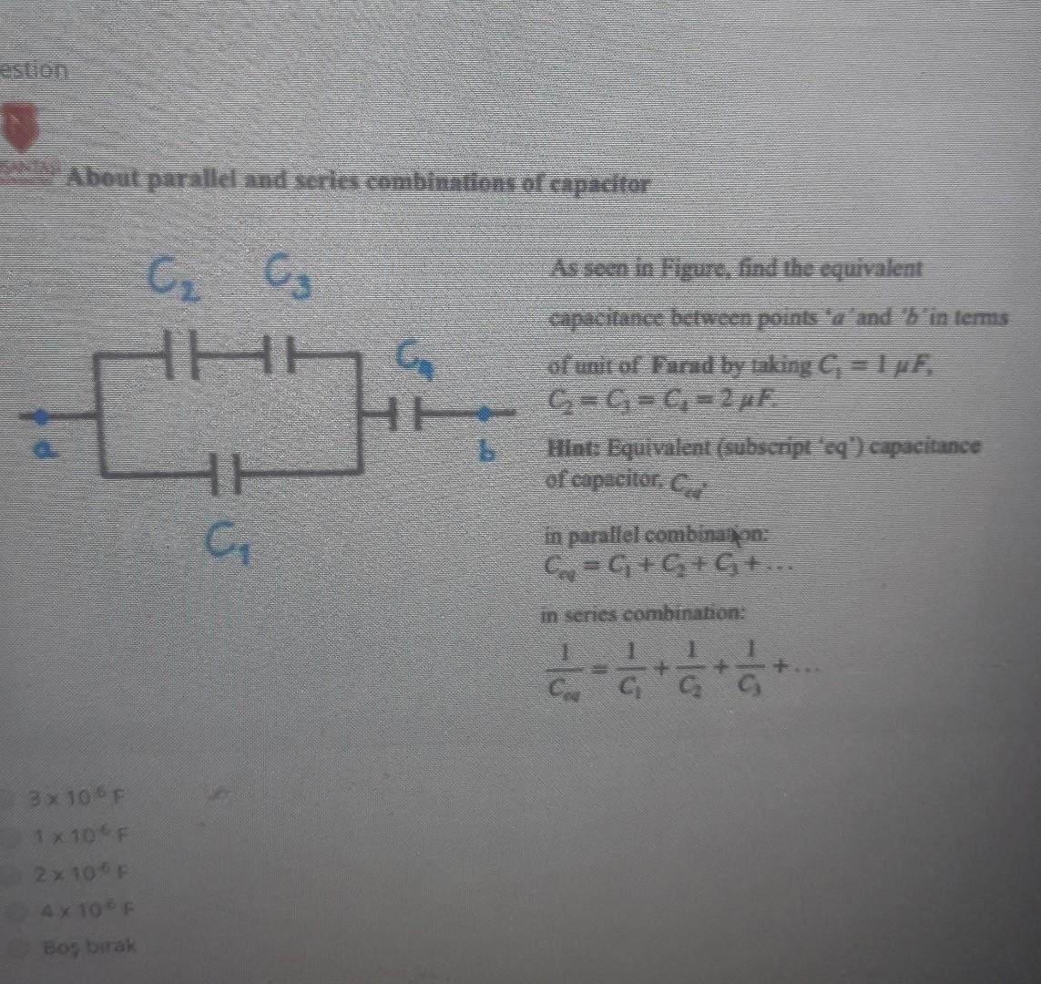 Solved Cn=C1+C2+C3+… in serics combination: | Chegg.com