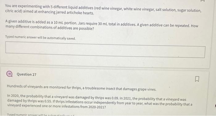 Solved You are experimenting with 5 different liquid | Chegg.com
