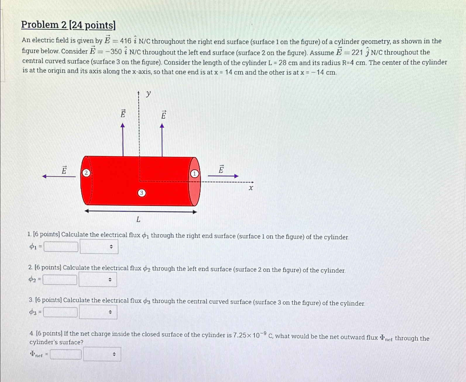 Solved Problem 2 24 ﻿points An Electric Field Is Given By 