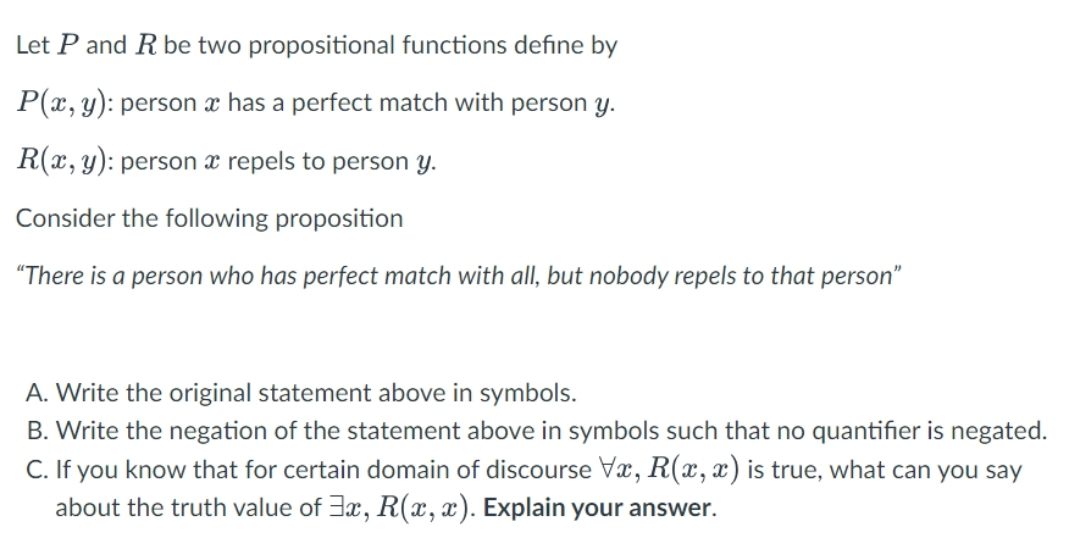 Solved Let P ﻿and R ﻿be two propositional functions define | Chegg.com