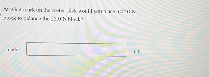 Solved The meterstick shown is 100 cm long. It is free to | Chegg.com