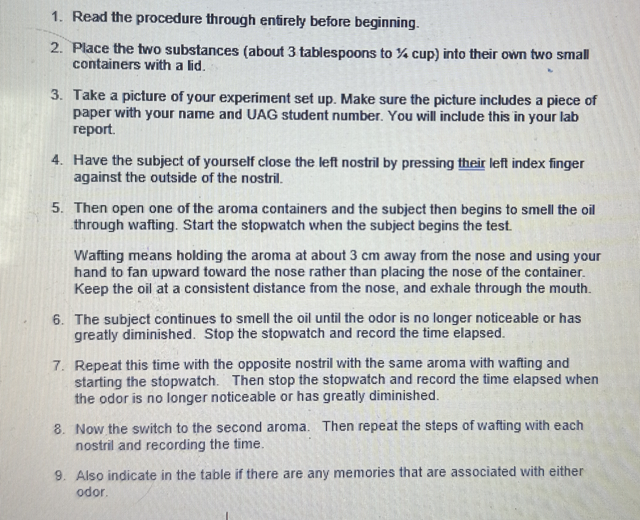 Solved Read the procedure through entirely before | Chegg.com