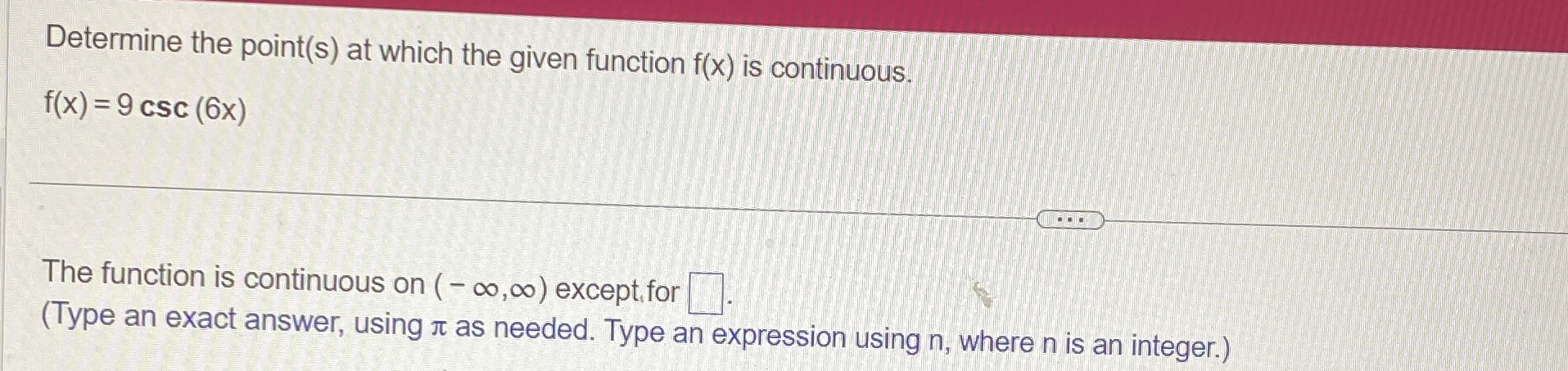 Solved Determine the point(s) ﻿at which the given function | Chegg.com