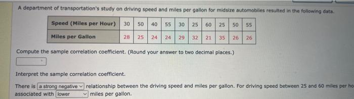 Solved Compute the sample correlation coefficient. (Round | Chegg.com
