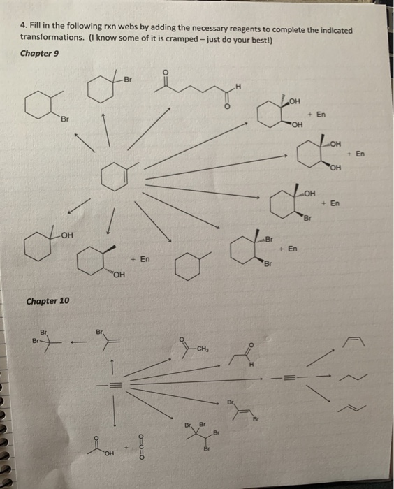 Solved 4. Fill in the following rxn webs by adding the | Chegg.com