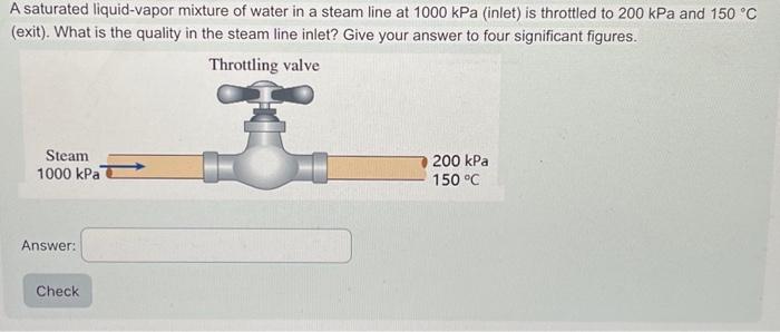 [Solved]: A saturated liquid-vapor mixture of water in a st