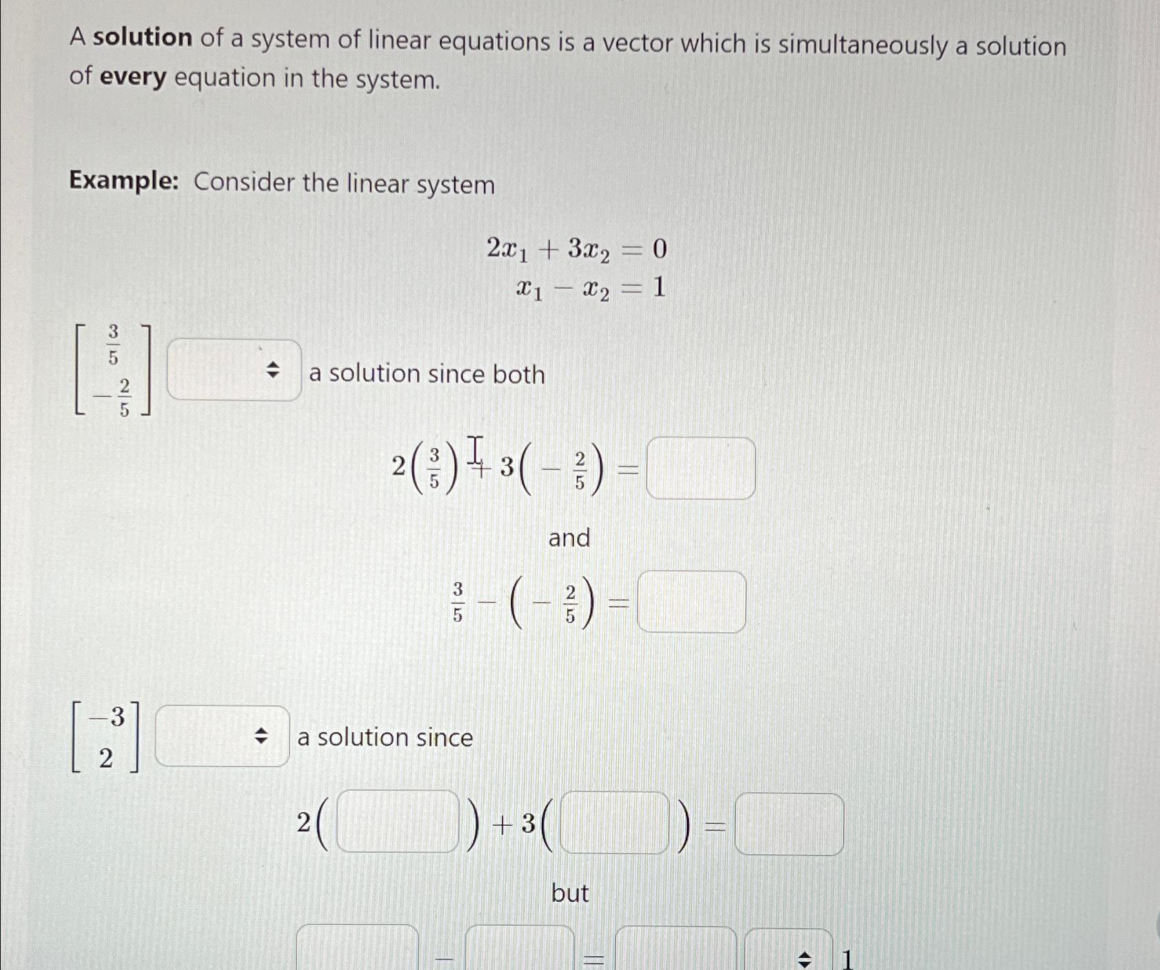 Solved A solution of a system of linear equations is a | Chegg.com