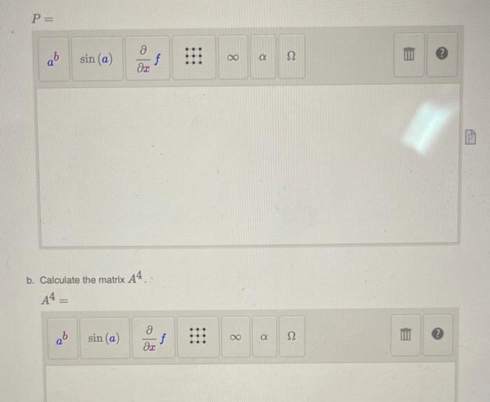 Solved Consider the matrix 2n - 4 2n-8 2n - 8 A= -n+2 -1 +4 | Chegg.com