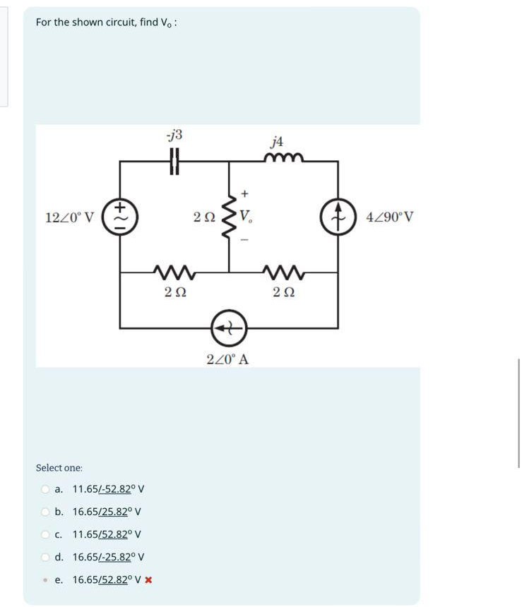 Solved For the shown circuit, find V0 ﻿:Select | Chegg.com