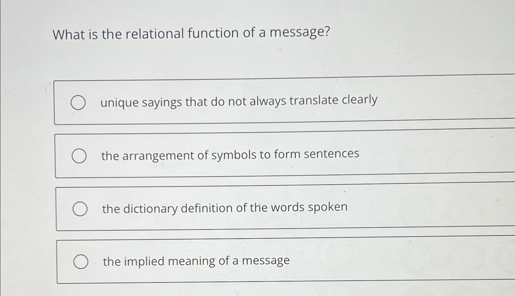Solved What is the relational function of a message?unique | Chegg.com