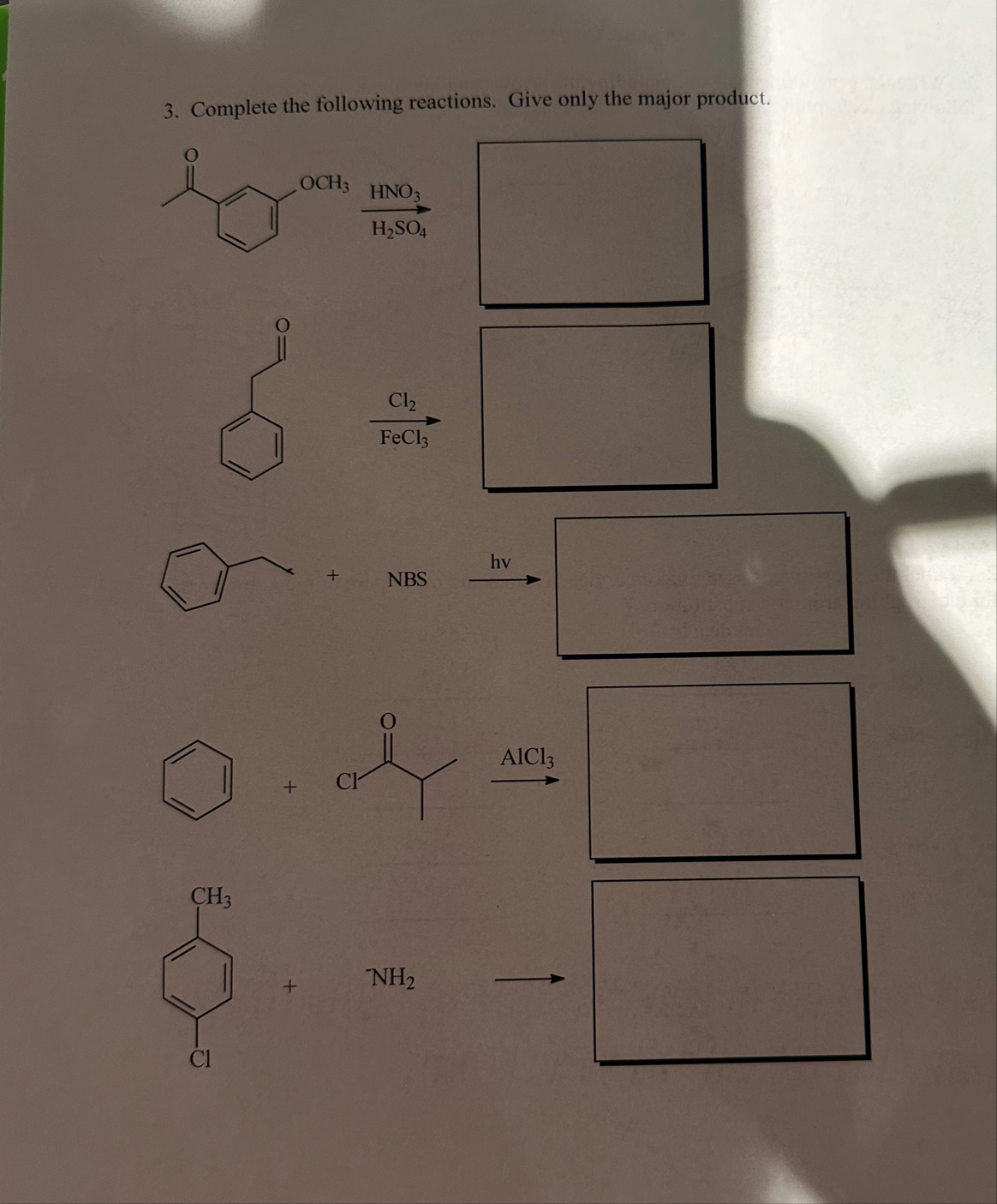 Solved Complete the following reactions. Give only the major | Chegg.com