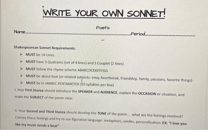 What Is A 14 Line Poem Written In Iambic Pentameter | Sitedoct.org