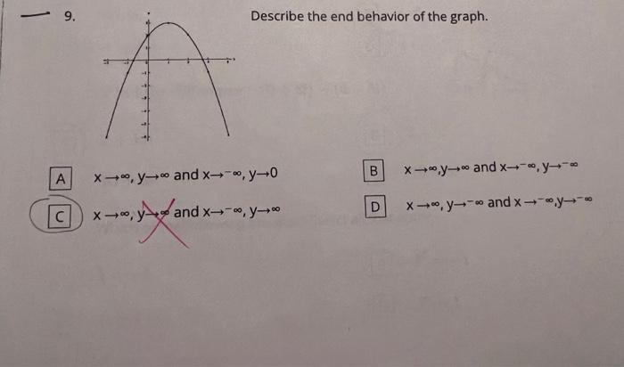 Solved Describe the end behavior of the graph. x→∞,y→∞ and | Chegg.com