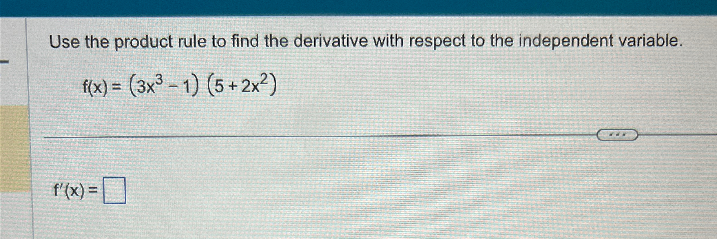 Solved Use the product rule to find the derivative with | Chegg.com