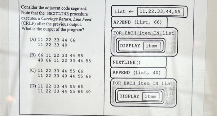 Solved Consider the adjacent code segment. Note that the | Chegg.com