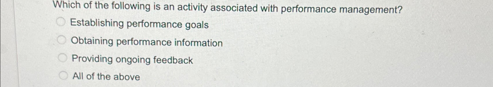 Solved Which of the following is an activity associated with | Chegg.com