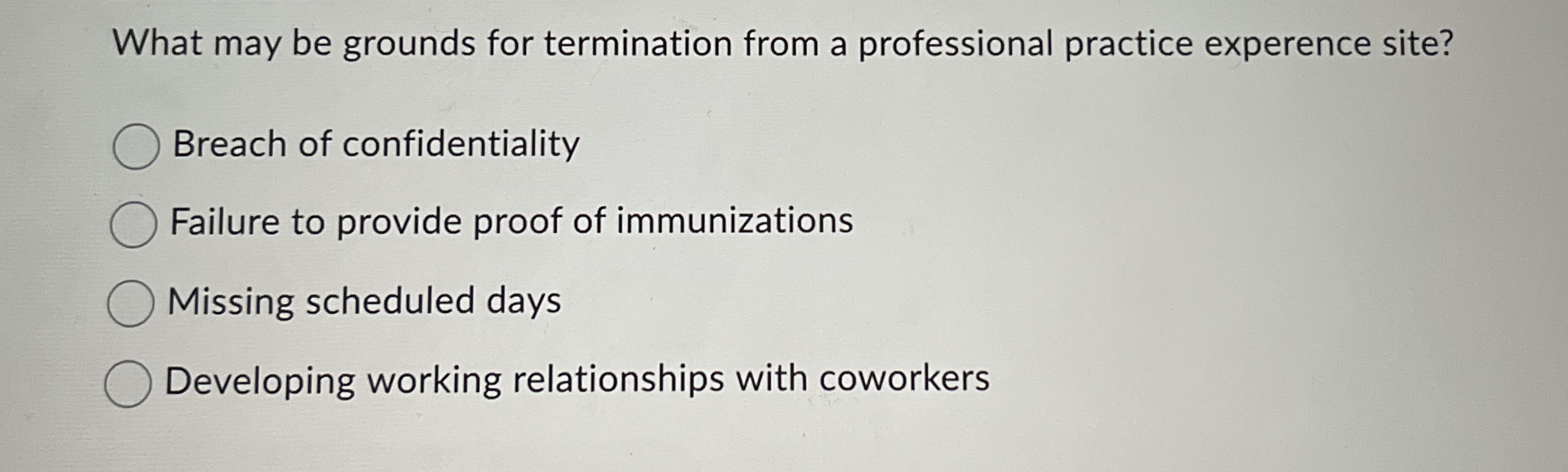 Solved What may be grounds for termination from a | Chegg.com