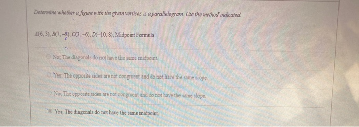 Solved Determine whether a figure with the given vertices is | Chegg.com