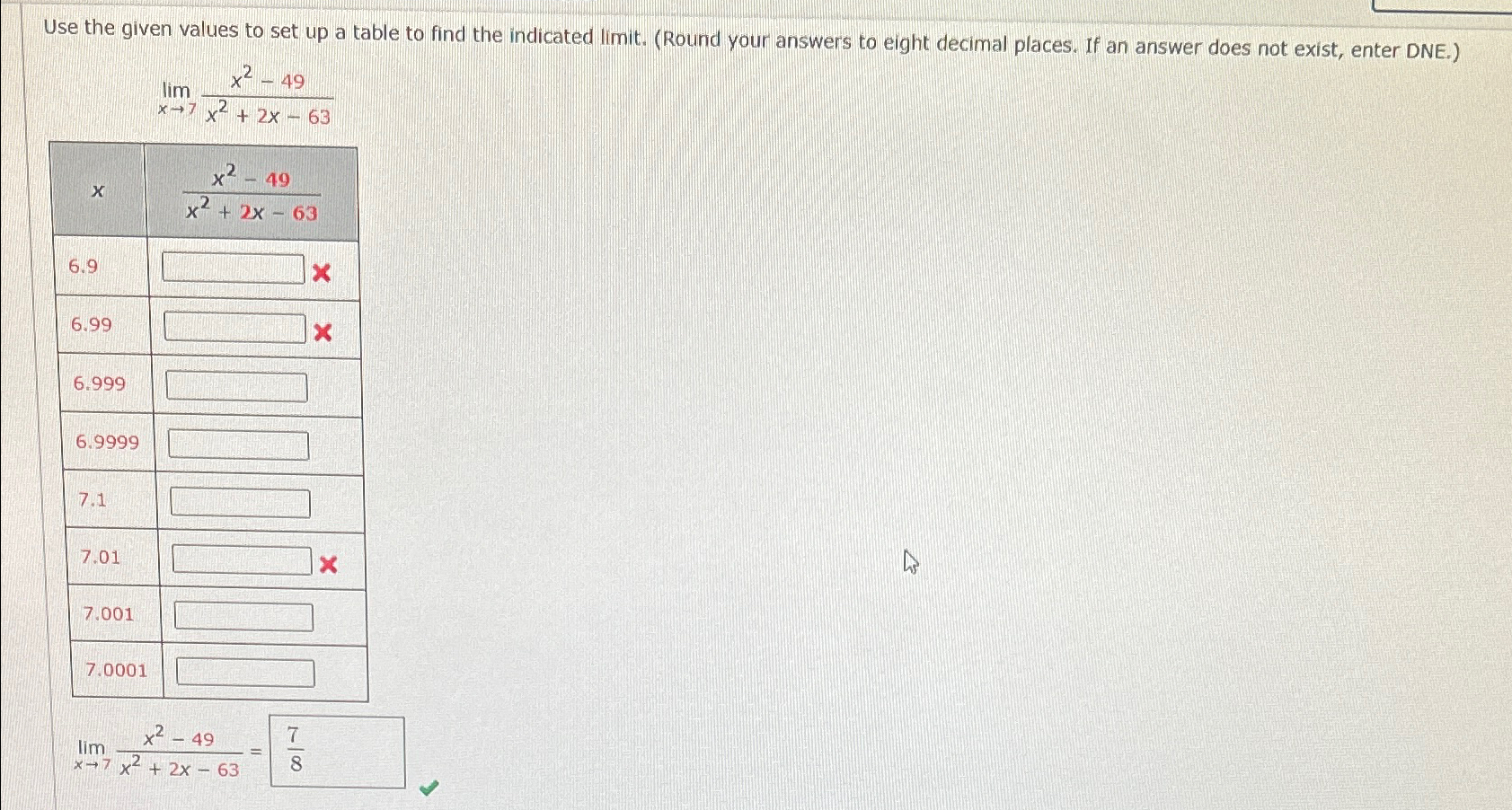 Solved Use the given values to set up a table to find the | Chegg.com