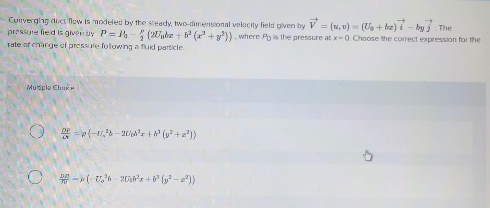Solved Converging duct flow is modeled by the steady, | Chegg.com