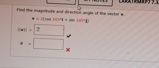 Solved Find the magnitude and direction angle of the vector | Chegg.com