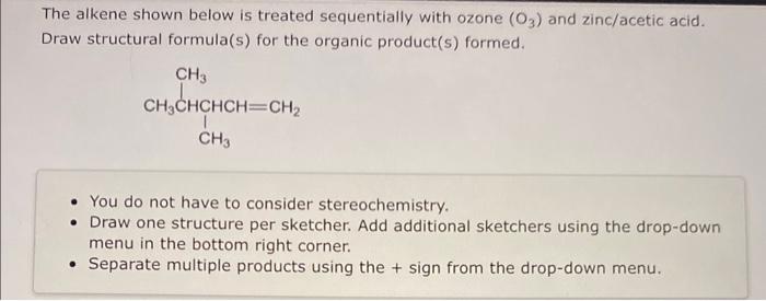 Solved The alkene shown below is treated sequentially with | Chegg.com