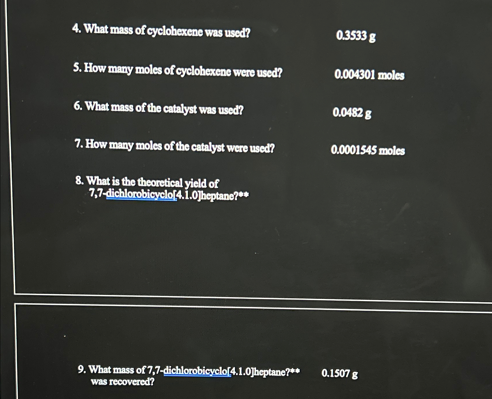 Solved Find the theoretical yield of this chemistry lab. | Chegg.com