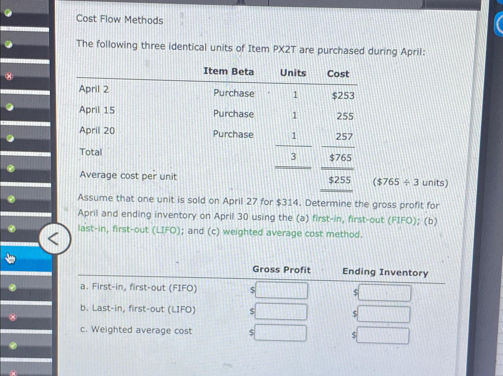 Solved Cost Flow MethodsThe following three identical units | Chegg.com