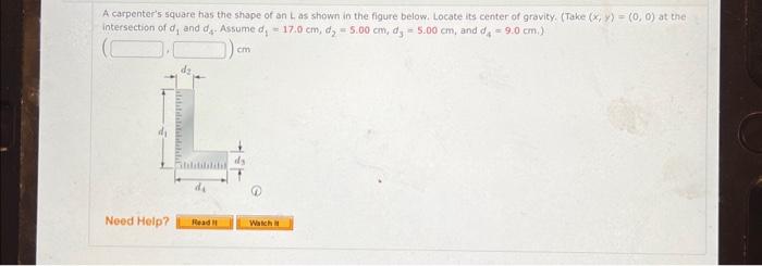 Solved A carpenter's square has the shape of an L as shown | Chegg.com